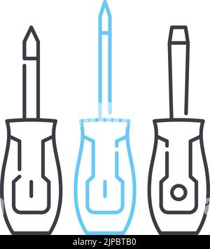 screwdriver construction line icon vector illustration Stock Vector ...