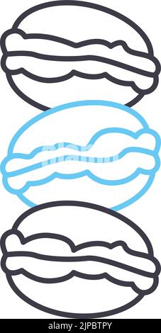 Cream cake icon outline vector. Candy food. Easter donut Stock Vector ...