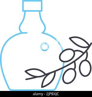 Extra virgin oil icon outline vector. Olive food. Plant vegetable Stock ...
