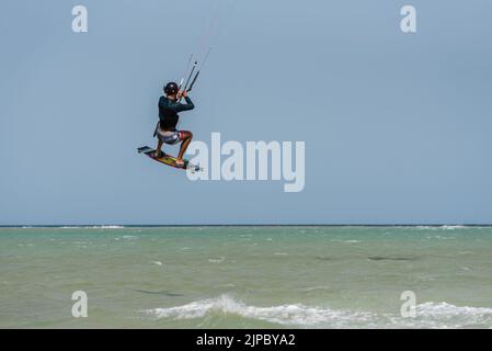 Kiteboarding progression, Man learning basic jumps kitesurfing, , surf ...
