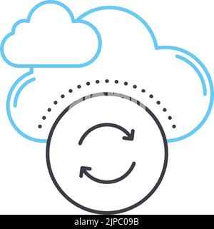 Database sync icon. Outline Database sync vector icon for web design isolated on white ...