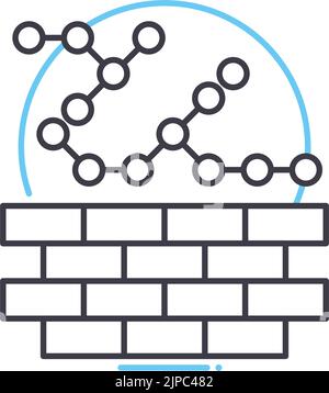 firewall line icon, outline symbol, vector illustration, concept sign ...