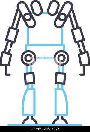 human exoskeleton line icon, outline symbol, vector illustration ...