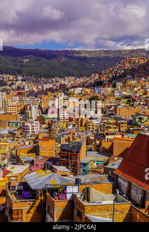 A panoramic view of highrises and shanty towns Stock Photo - Alamy