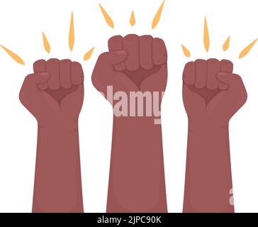 Raised fist 2D vector isolated illustration Stock Vector Image & Art ...