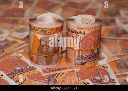Egypt money rolls of new first Egyptian 10 LE EGP ten pounds plastic ...