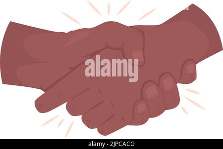 Two people shaking hands 2D vector isolated illustration Stock Vector ...