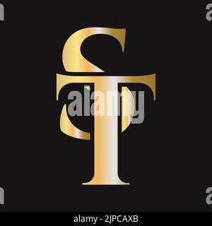 Initial letter ST, TS logo design vector template. Monogram ST logotype luxury symbol Stock ...
