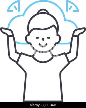 stress relief line icon, outline symbol, vector illustration, concept ...