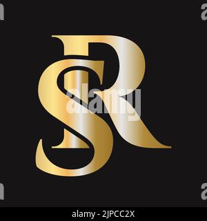 Initial letter SR, RS logo design template. Monogram Letter SR luxury ...