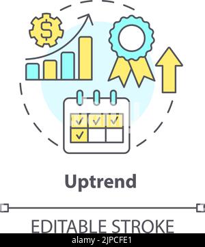 uptrend line icon, outline symbol, vector illustration, concept sign ...