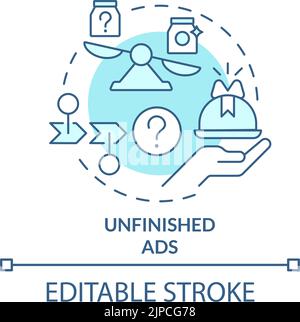 Unfinished ads concept icon Stock Vector Image & Art - Alamy
