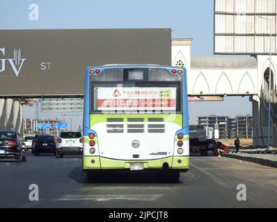 Cairo, Egypt, July 24 2022: A public transport Egyptian bus on a ...