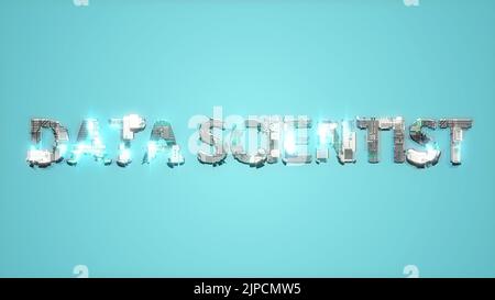 modern lighting cybernetic text C# on blue bg - abstract 3D rendering ...