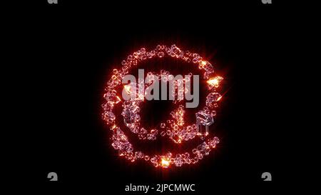 bright red shining fashion brilliants font - letter L, isolated ...