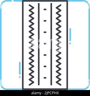 seam icon, black vector sign with editable strokes, concept ...