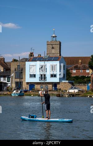 WIVENHOE IN ESSEX, PICTURED FROM THE OPPOSITE SHORE (ROWHEDGE).THE ROSE ...