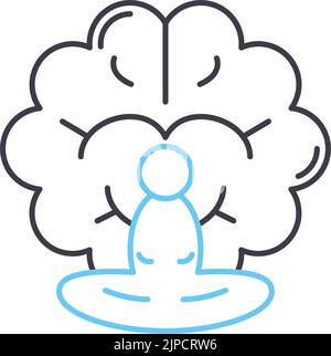 concentration vector line icon, sign, illustration on background ...