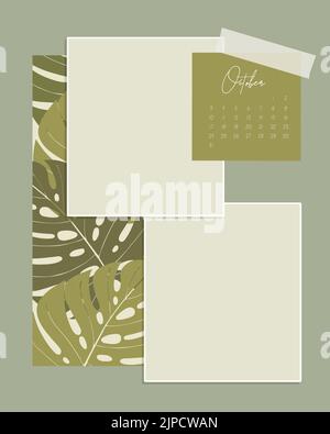 sheet for personal daily planner with autumn leaves and space for notes ...