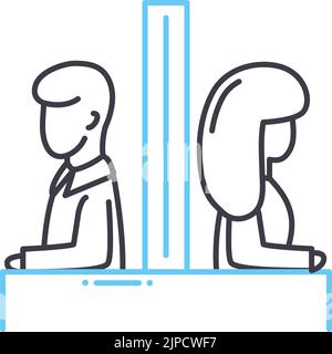 Family or couple people quarrel set, angry man and woman have argument ...