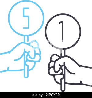 Jury thin line icon, court and law, tribunal sign, vector graphics, a ...