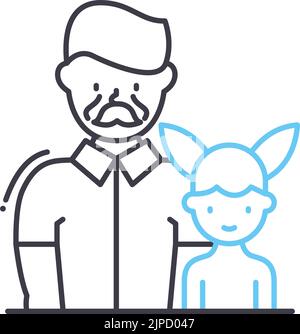 Uncle outline vector icon. Thin line black uncle icon, flat vector ...