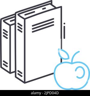 textbooks line icon, outline symbol, vector illustration, concept sign ...