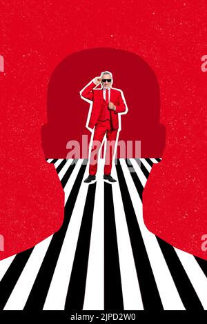 Artwork magazine picture of funny smiling lady decorating garland x-mas ...