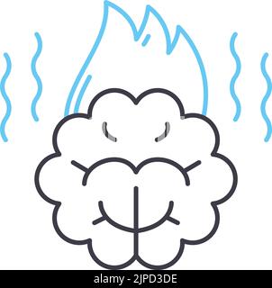 Emotional exhaustion concept icon. Burnout idea thin line illustration ...