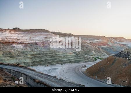 Mining site in the middle of Milos Island, Cyclades, Greece Stock Photo ...