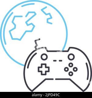 Global gaming icon. Outline global gaming vector icon color flat ...