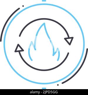 fossil fuels line icon, outline symbol, vector illustration, concept ...