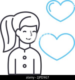 love feelings line icon, outline symbol, vector illustration, concept ...