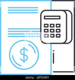 ledger account line icon, outline symbol, vector illustration, concept ...