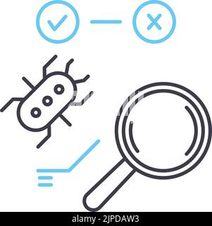 Software virus icon, linear isolated illustration, thin line vector ...