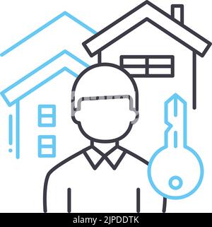 landlord line icon, outline symbol, vector illustration, concept sign ...