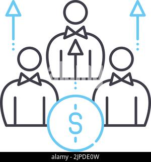 resource allocation business process line icon vector. resource ...