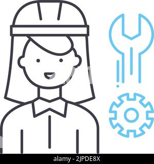 maintenance line icon, outline symbol, vector illustration, concept ...