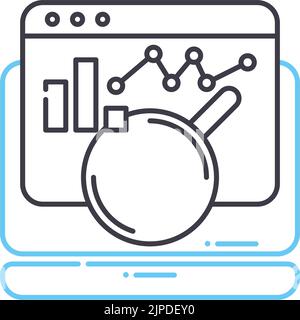 testing line icon, outline symbol, vector illustration, concept sign ...