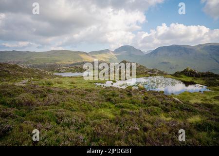 View of Innominate Tarn overlooked by Green Gable and Great Gable ...