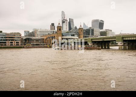 Cannon Street Railway Bridge, Walbrook Wharf and the City of London ...