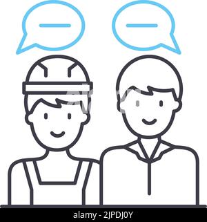 land dispute line icon, outline symbol, vector illustration, concept ...