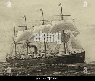 The Oceanic off Queenstown (Cobh, Ireland) on her second homeward ...