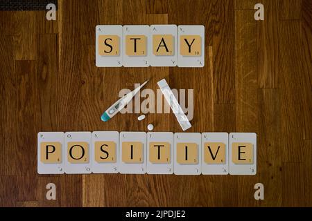 positive corona swipe test showing two bars for Covid 19 infection ...