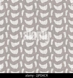 French grey doodle motif linen seamless pattern. Tonal country cottage ...