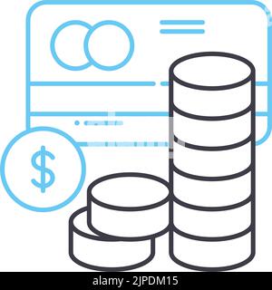 Loan rate and term icon logo sign vector outline in black and white ...