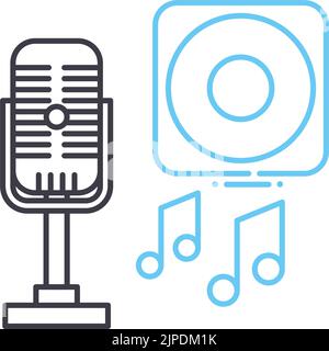 Computer master line icon, concept sign, outline vector illustration ...