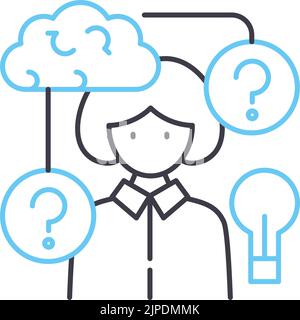 Problem solution icon set. Outline set of problem solution vector icons ...