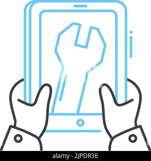 Broken tablet icon flat vector. Repair phone. Service screen Stock ...