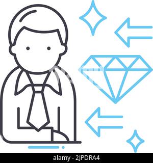 premium service line icon, outline symbol, vector illustration, concept ...